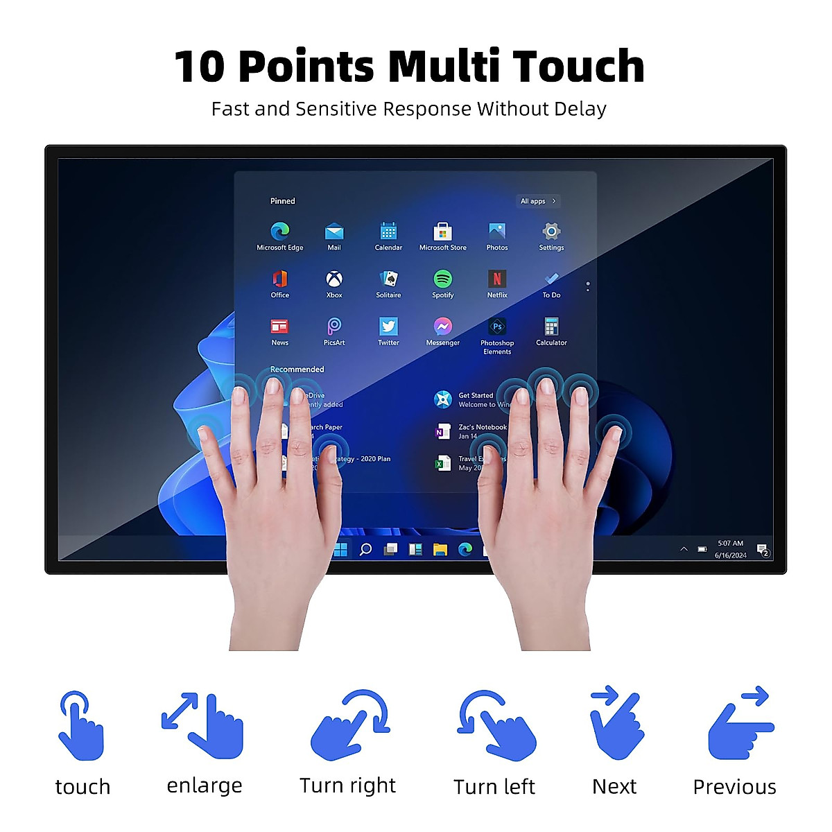 YIXZSWD 32 Inch Touch Screen Digital Signage, Smart Digital Calendar Digital Signage Display for Advertising,Plug&Play,Intelligent Split Screen,Built-in Speakers,Support HD-MI Input,Android System