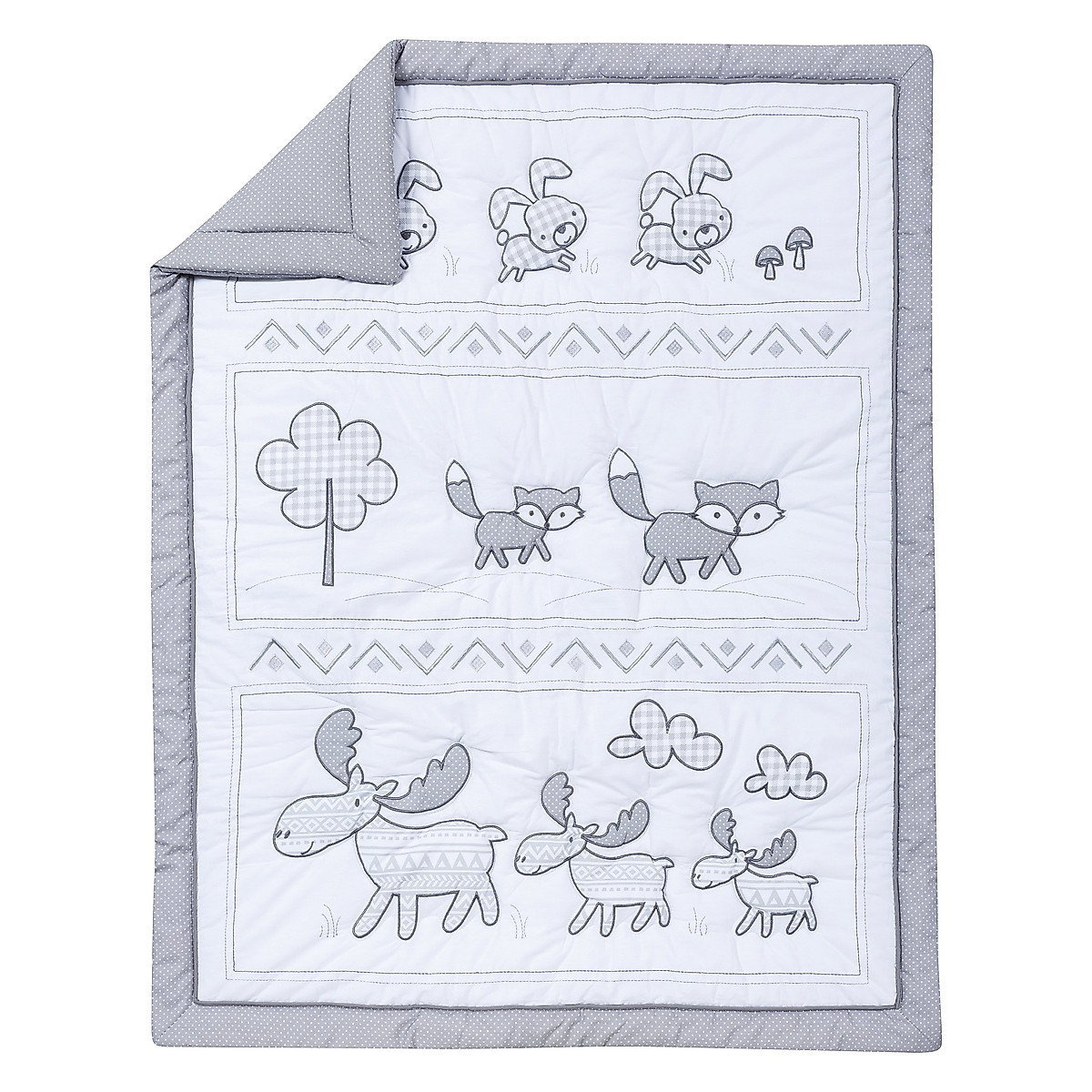 Trend Lab Aztec Forest 3 Piece Crib Bedding Set, Can Be Used As A Blanket Or A Playmat for Tummy Time, Includes Quilt, Fitted Crib Sheet and Skirt