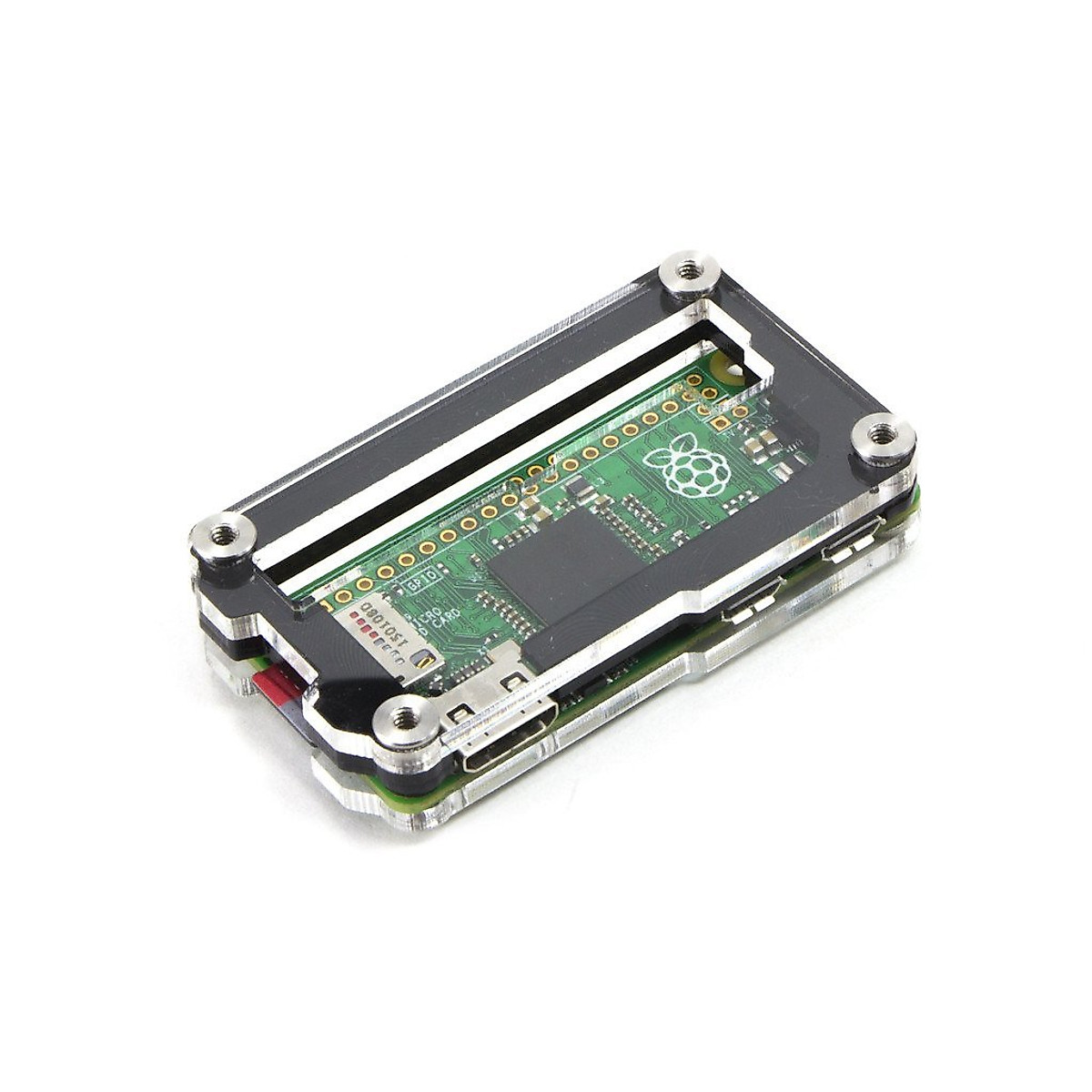 Zebra Zero Case for Raspberry Pi Zero & Zero Wireless ~ Black Ice GPIO by C4Labs