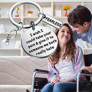 FEELMEM Get Well Soon Jewelry Get Well Gift Post Surgery Gift I Wish I Could Take Your Pain and Give It to Someone We Both Really Hate Keychain Cold Illness Injury Recovery Gift (Fearless)