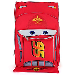 Trendy Apparel Shop Kid's Boys 95 Radiator Springs Car Shaped 16" Backpack - Red