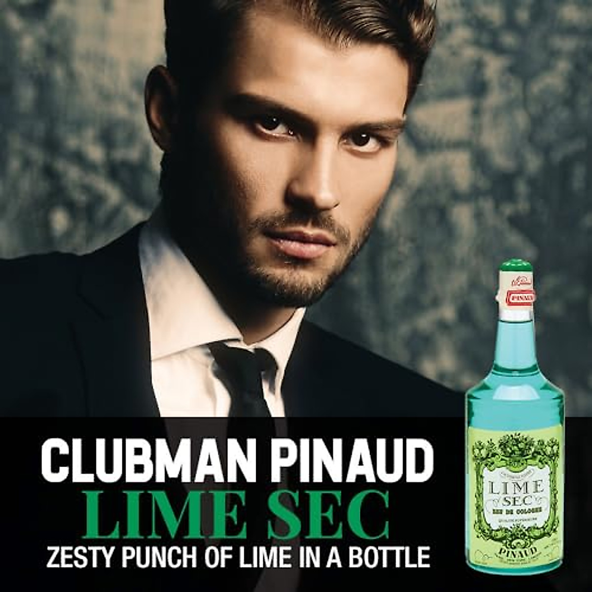 Clubman Pinaud Lime Sec Eau De Cologne, Invigorating Citrus Aromatic Fragrance for Men, 12.5 Fl Oz