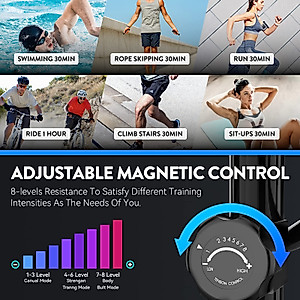 HASIMAN Elliptical Exercise Machine, Elliptical Machine for Home Use, Adjustable Magnetic Elliptical with Pulse Rate Grips and LCD Monitor, 350LB Weight Capacity (Coal Black)