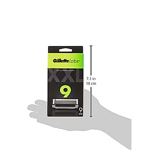 Gillette Labs Razor Blades Men, Pack of 9 Razor Blade Refills, Compatible with GilletteLabs with Exfoliating Bar and Heated Razor