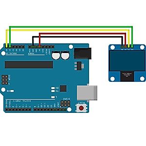 UCTRONICS 0.96 Inch OLED Module 12864 128x64 Yellow Blue SSD1306 Driver I2C Serial Self-Luminous Display Board for Arduino Raspberry Pi Pico