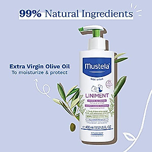 Mustela Liniment - No-Rinse Baby Cleanser for Diaper Change - with Extra Virgin Olive Oil - Fragrance-Free - 13.52 fl. Oz
