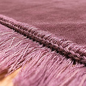 Modefa Turkish Islamic Velvet Janamaz Prayer Rug - Prayer Mat Carpet for Men and Women - Traditional Muslim Sajadah - Ramadan or Eid Gift - Solid Simple (Lilac)