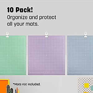 [10 pack] Impresa Mat Hangers for Cricut Cutting Mats to Organizes - Easy To Install Standard Grip Cutting Mat Hangars - Durable Impresa Holder for Cricut Mat Holder - Mat Hook - Mat Storage