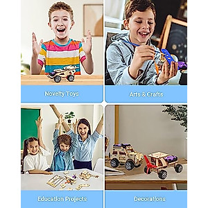 STEM Kits, 5 SSTEM Projects for Kids Ages 8-12, Wooden Model Car Kits, Gifts for Boys 8-12, 3D Puzzles, Science Educational Crafts Building Kit, Toys for 8 9 10 11 12 Year Old Boys and Girls
