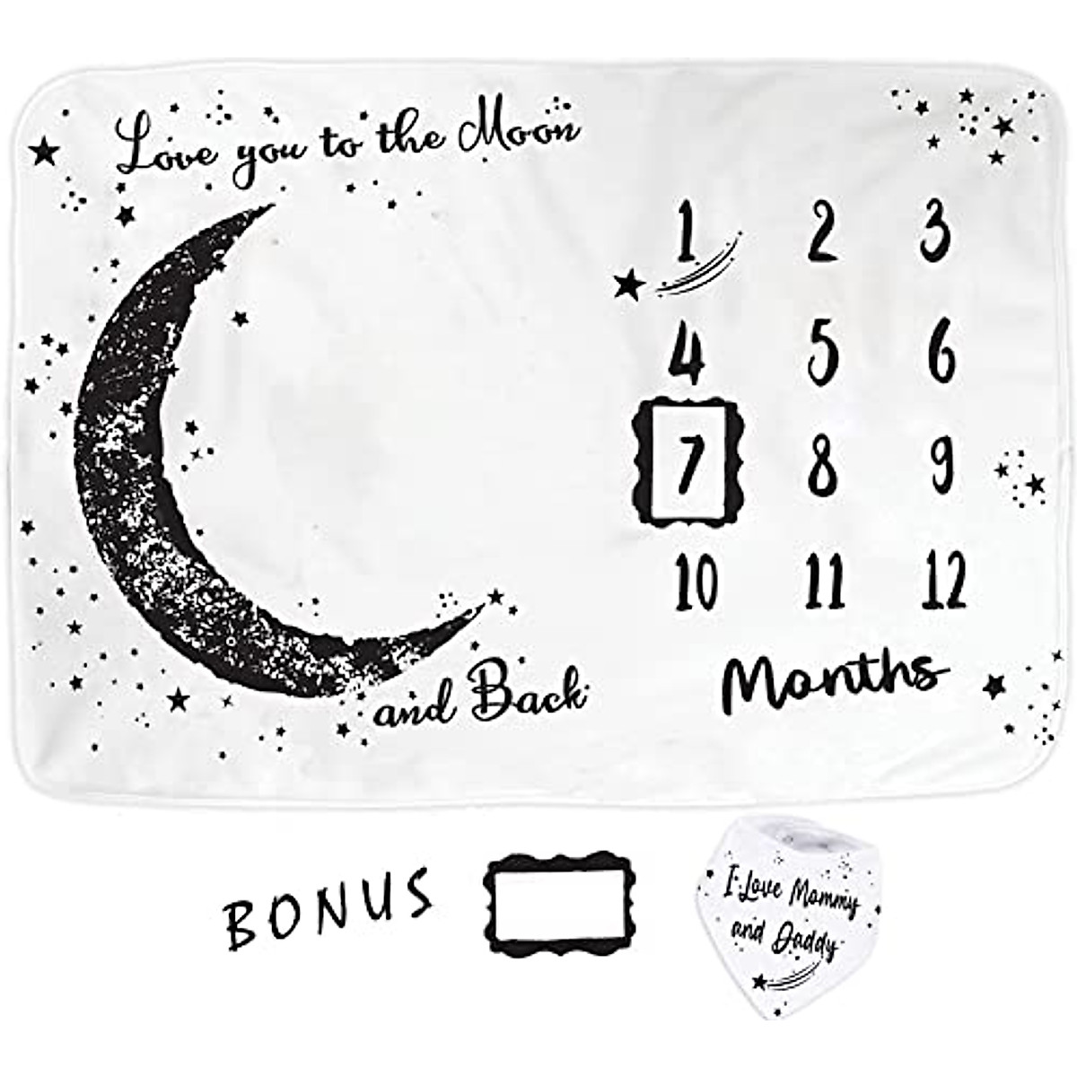 Miles&Molly Baby Monthly Milestone Blanket Boy, Girl |New Baby Boy Gift, Nursery Decor Baby Shower | Newborn Baby Month Blanket | Baby Growth Chart, 60x40