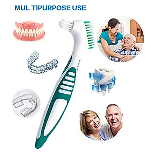 myKimono Premium Hygiene Denture Cleaning Brush Set, Multi-Layered Bristles & Ergonomic Rubber Handle, for Denture Care(Pack of 2)