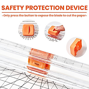 ISDIR A4 Paper Cutter 12 Inch Titanium Paper Trimmer Scrapbooking Tool with Automatic Security Safeguard and Side Ruler for Craft Paper, Label, Coupon, Photo and Cardstock