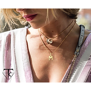 Takar Dainty 10K Gold Mini Initial Letter Pendant, A-Z Bold Gold Letter Charm For Women And Men, Personalized Pendant Charms Gift For Birthdays, Made In USA