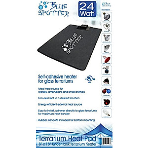 Blue Spotted Under Tank Heater, Large, for Reptiles, Amphibians & Small Animals & Use with Glass Terrariums - Size Large - 8" x 18"
