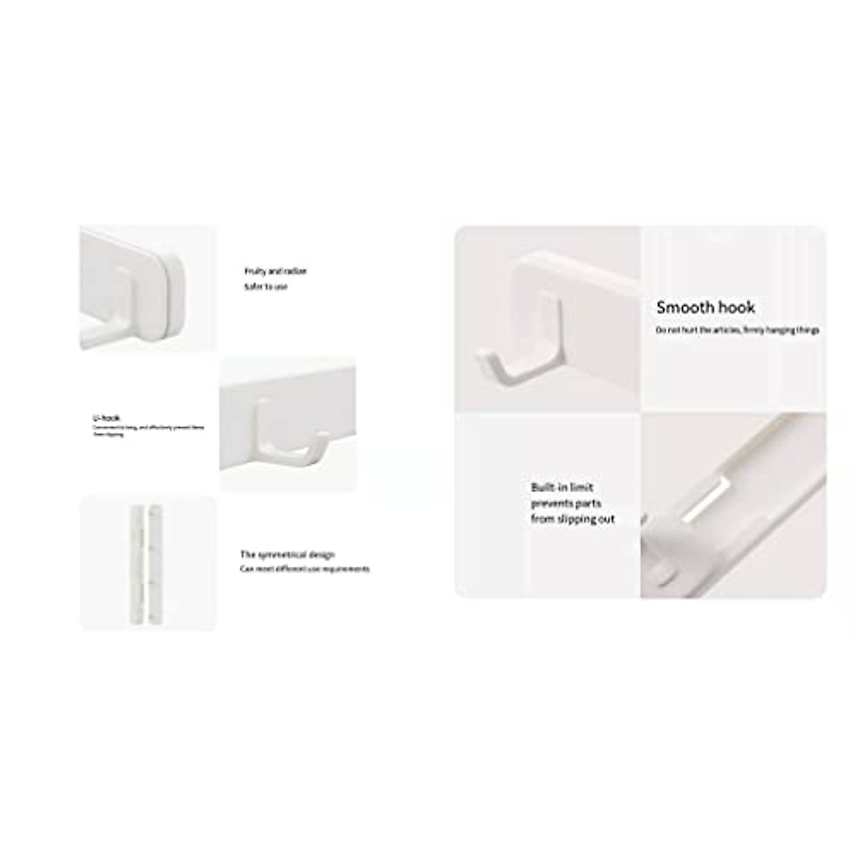 Oraony Ugrade Adhesive Kitchen Utensil Sliding Rack, Wall Mounted Rack Hook Hanger Saving Space No Drilling for Kitchen Refrigerator Door Washer Microwave Bathroom Bedroom (2Pcs)