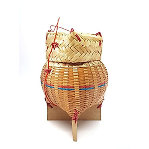 DOI ● DOI Sticky Rice Serving Bamboo Basket Owl Shape