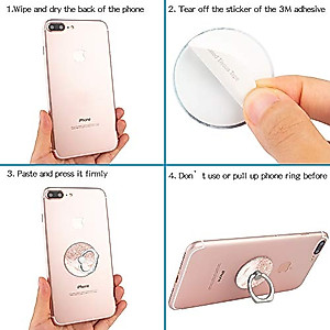 4-Pack Phone Ring Holder 360 Rotation Finger Stand Grip Kickstand for Smartphones and Tablets (Pink Marble)