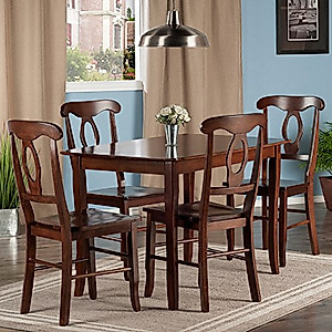 Winsome Inglewood 5-PC Set Table w/ 4 Key Hole Back Chairs Dining, Walnut