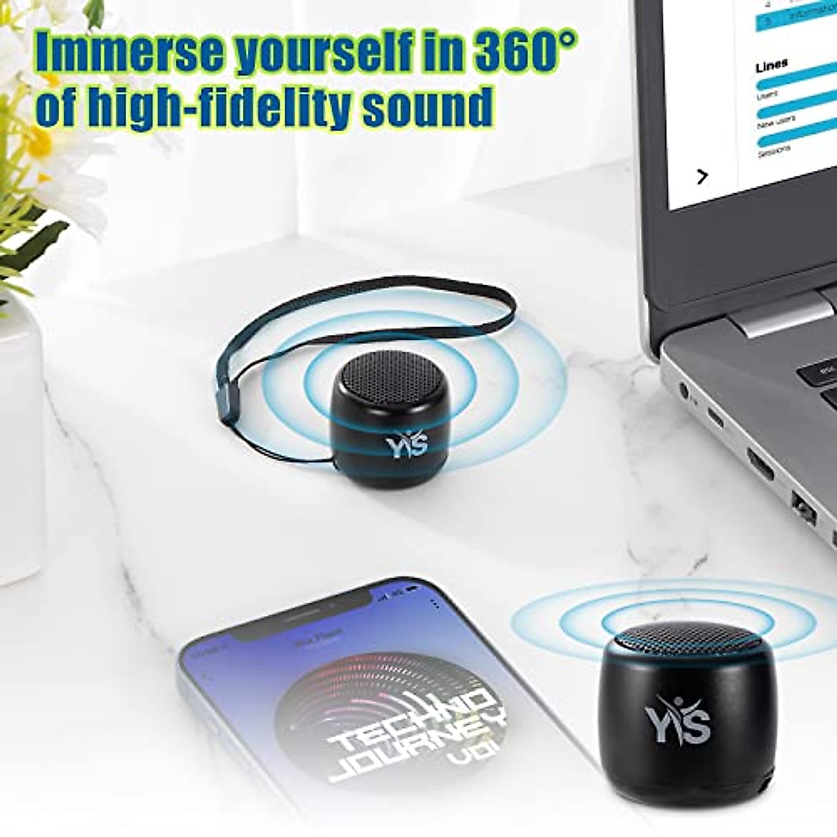 Best Mini Portable Bluetooth Speaker I Smallest Bluetooth Speaker with HD Sound & Bass I Wireless Bluetooth Speakers for Phone/PC/Tablet I Photo Selfie Button Answer Phone Calls I Cute Tiny Speaker