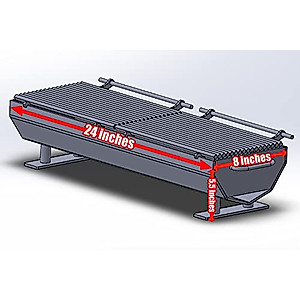 MOTOES Hibachi Grill Metal Portable Fire Pit, Outdoor Fire Pit, Backyard Fire Pit Bowl, Stainless Steel Charcoal Grill Kebab BBQ Portable Grill, 24''x 8'' inch Height : 5.5'' inch