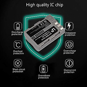 EN-EL3e Battery Pack, LP 2-Pack Battery, Replacement for Nikon EN-EL3, El3e, El3a, Compatible with Nikon D50, D70s, D80, D90,D100, D200, D300s, D700 MH-18, MH-18a, MH-19, MB-D200, MB-D10 Series & More