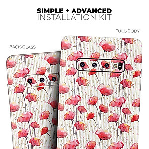 DesignSkinz Karamfila Watercolo Poppies V14 Protective Vinyl Decal Wrap Skin Cover Compatible with The Samsung Galaxy S20 (Screen Trim & Back Glass Skin)