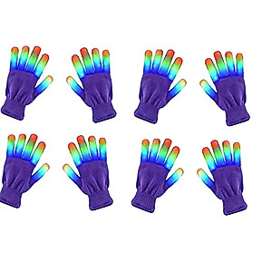 4 Pairs LED Gloves, Finger Light Up Gloves Flashing Rave Gloves with 6 Different Modes (Discontinued by manufacturer)