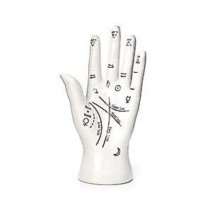 Kikkerland Palm Reader Jewelry Display Mannequin Holder Organizer Storage Stand, White, for Rings, Bracelets, Decoration