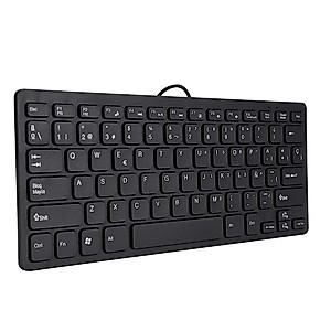 M ugast Wired Keyboard,78 Keys Ultra-Thin Mini Portable USB PC Corded Business Keyboard,Computer Gaming Keyboard for Desktop Computer,Splash-Proof Design,Spanish