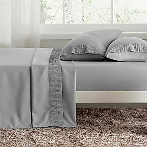 Bedsure King Size Sheets Set - 4 Pieces Soft King Sheets - Breathable & Cooling - Hotel Luxury - Easy Care Polyester Microfiber Bedding for Women, Men, Grey