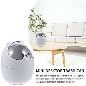LIFKOME Plastic Mini Wastebasket Trash Can Tiny Desktop Waste Garbage Bin with Swing Lid for Home, Office, Kitchen Mini Trash Can with Lid Desk Small Trash Can Desktop Trash Can