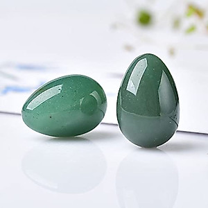 Natural Opal Pink Crystal Topaz Crystal Egg Sphere Sculpture Reiki Healing Crystal Gemstone Stone Quartz Egg Divination Figurine with Wood Stand for Home Decoration (7 Eggs)