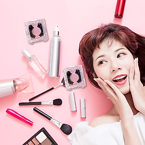 12 Pieces 3D False Eyelashes Packaging Boxes Rhinestones Square Lash Case Empty Eyelash Storage Boxes with Glitter Paper and Clear Tray for Women Girls Eyelash Care (Rose Gold)