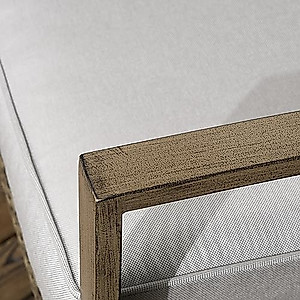 Outsunny 3-Piece PE Rattan Patio Furniture Set with Rocking Chairs and Bistro Coffee Table, Outdoor Wicker Rocker Conversation Set with Cushions for Balcony, Porch, Poolside, Yard, Garden - Gray