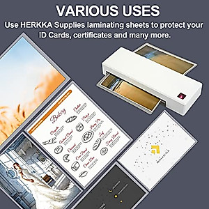HERKKA 200 Pack Laminating Sheets, Holds 8.5 x 11 Inch Sheets, 3 Mil Clear Thermal Laminating Pouches 9 x 11.5 Inch Lamination Sheet Paper for Laminator, Round Corner Letter Size
