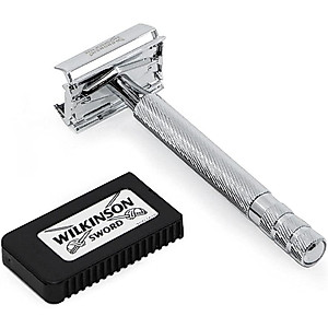 Wilkinson Sword Classic Double Edge Premium Men’s Metal Safety Razor with x5 Refill Blades