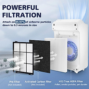 4 Pack C545 True HEPA Replacement Filter S Compatible with Winix C545 Air Purifier, Replaces Part 1712-0096-00 and 2522-0058-00, H13 True HEPA Filter Only