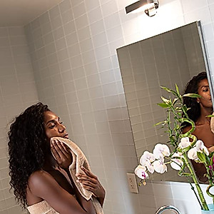 Mosobam 700 GSM Hotel Luxury Bamboo Viscose-Cotton, Washcloths 13X13, Set of 12, White, Turkish Baby Bath Towel, Face Washcloth