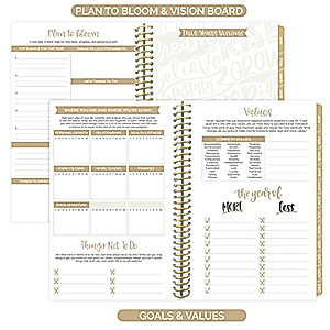 bloom daily planners 2023 Calendar Year Day Planner (January 2023 - December 2023) - 5.5” x 8.25” - Weekly/Monthly Agenda Organizer Book with Stickers & Bookmark - Purple Crystal