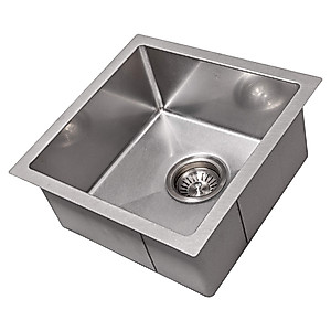 ZLINE 15" Boreal Undermount Single Bowl Scratch Resistant Stainless Steel Bar Kitchen Sink (SUS-15S)