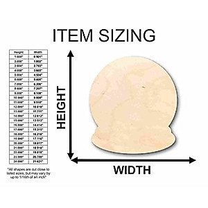 Unfinished Wood Snow Globe Shape - Paint - Winter - Craft - up to 24" DIY 7" / 1/8"