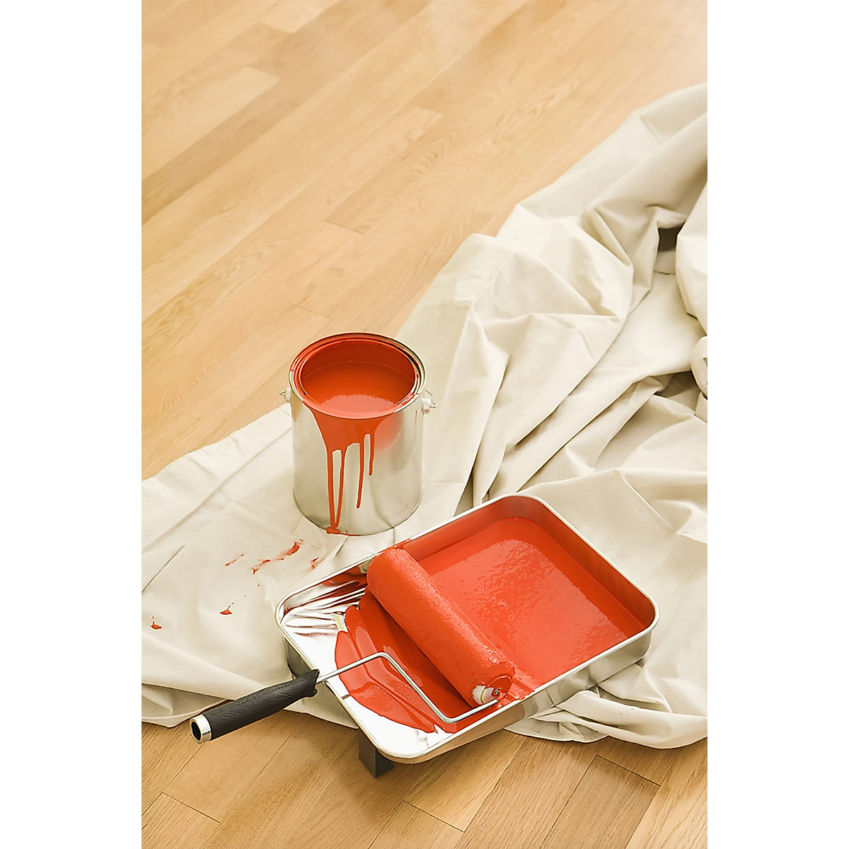 Textila Canvas Drop Cloth for Painting (Size 6x9 Feet - Pack of 2) Painters Drop Cloth for Painting, Furniture, Crutains & Floor Protection - All Purpose Thick Canvas tarp with Double Stitched Edges