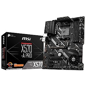 MSI X570-A PRO Motherboard (AMD AM4, DDR4, PCIe 4.0, SATA 6Gb/s, M.2, USB 3.2 Gen 2, HDMI, ATX)