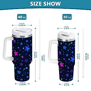 ARGTILDN 40 oz Tumbler Galaxy Starry Sky Insulated Travel Mug with Handle and Straw Lid Stainless Steel Vacuum Coffee Cup Tea Beverage Container Water Bottles for Car Sports office