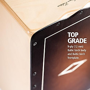 Meinl Artisan String Cajon with Espresso Burst Frontplate / Baltic Birch Body - MADE IN SPAIN - Soleá Line, 2-YEAR WARRANTY (AESLEB)