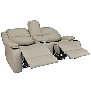 RecPro RV 70" Powered Sofa Recliner & Console | Loveseat with Cupholders | Ultrafabrics Brisa (Birch)