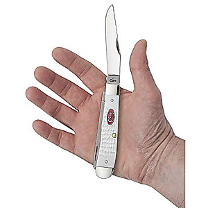 Case WR XX Pocket Knife Sparxx White Jigged Synthetic Trapper Item #60182 - (6254 SS) - Length Closed: 4 1/8 Inches