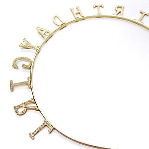 Dadam Birthday Tiara Gold Birthday Girl Headband Birthday Girl Tiara Party Hair Accessories