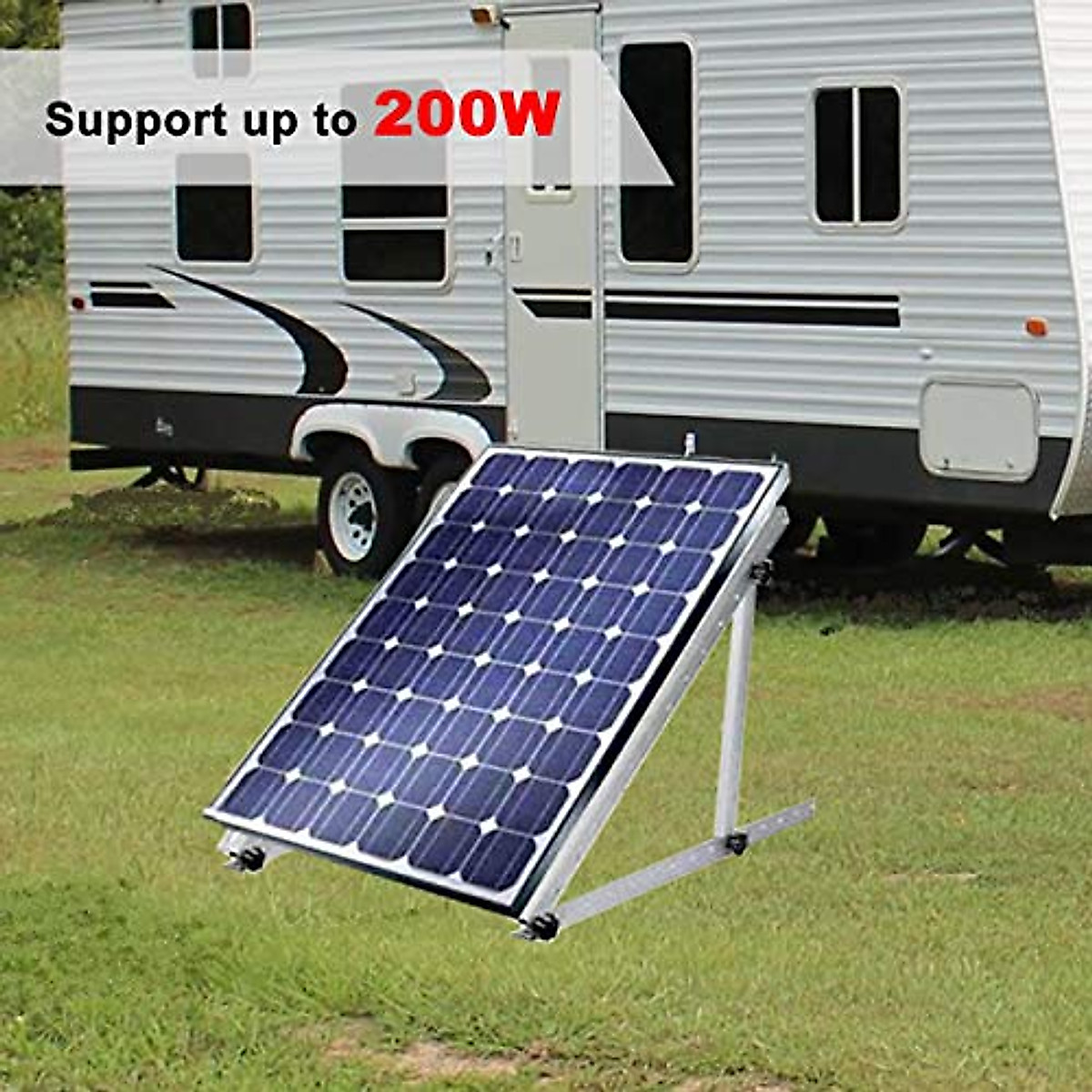 Air Jade Adjustable Solar Panel Tilt Mount Brackets, 28in Solar Panel Stand with Foldable Tilt Legs for RV, Boat, Roof, and Off-Grid, Supports up to 200W