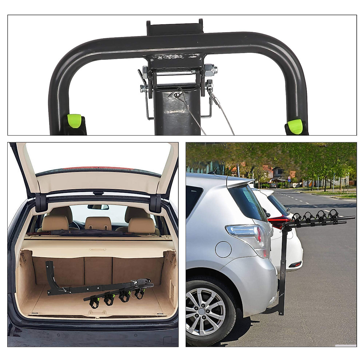 4 Bike Rack Bicycle Carrier Racks Hitch Mount 2" Hitch Mount, Foldable Rack w/ 2 Inch Receiver, Fit Trucks, Cars, SUVs & Minivans